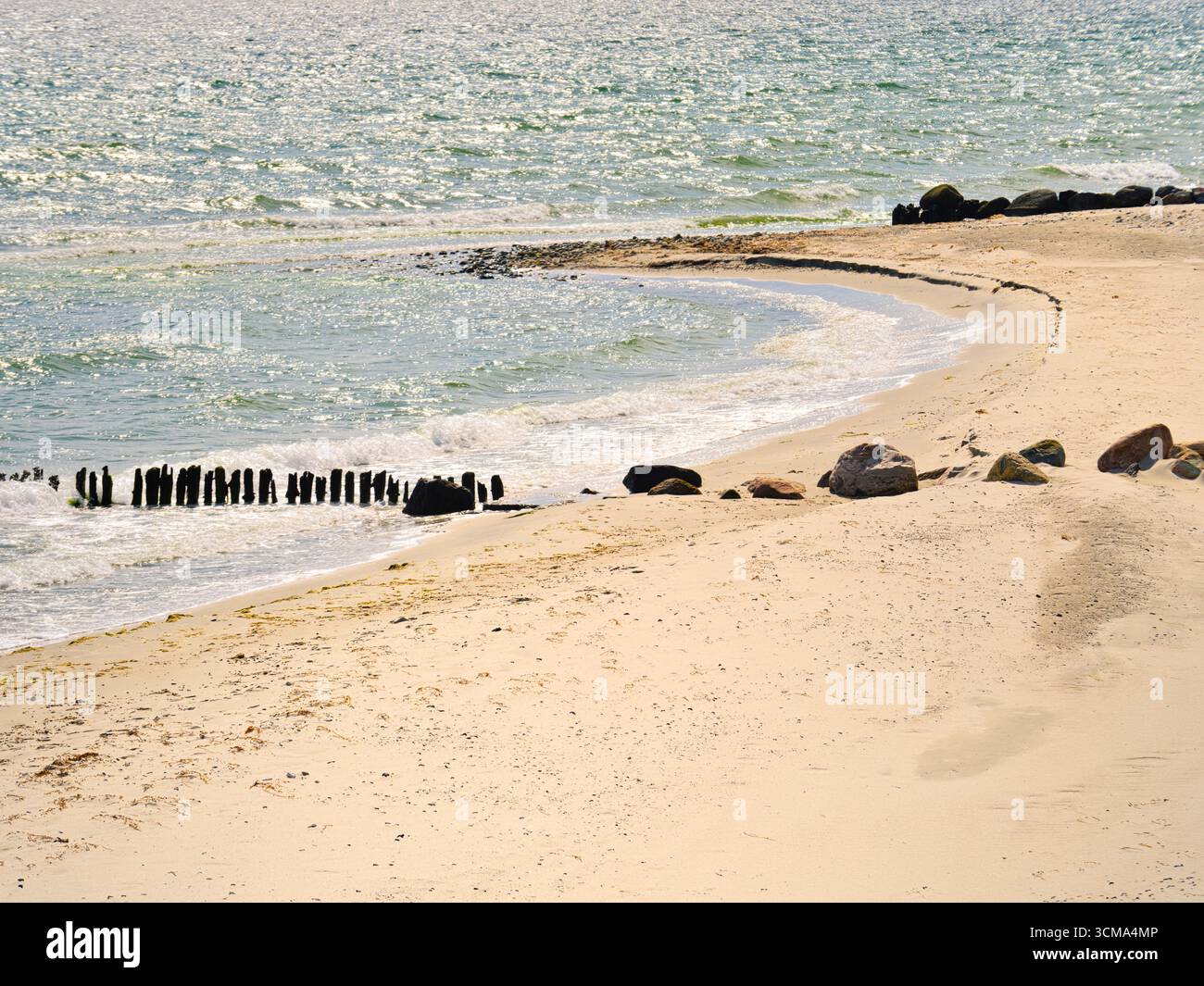 Sandy beach at rabylille on hjelm bay hi-res stock photography and ...