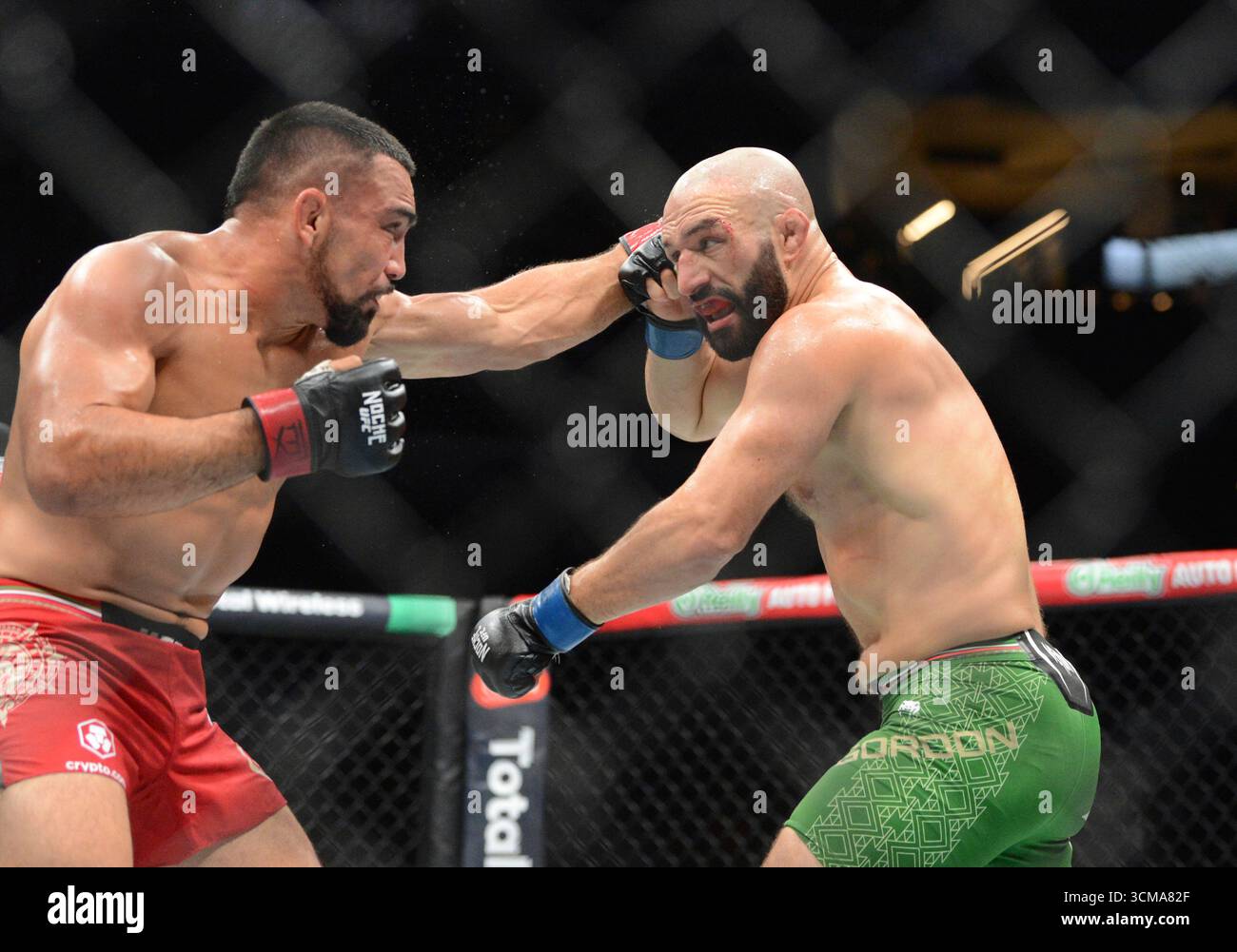 SAN ANTONIO, TX - SEPTEMBER 13: Rafa Garcia (left) throws a punch to ...