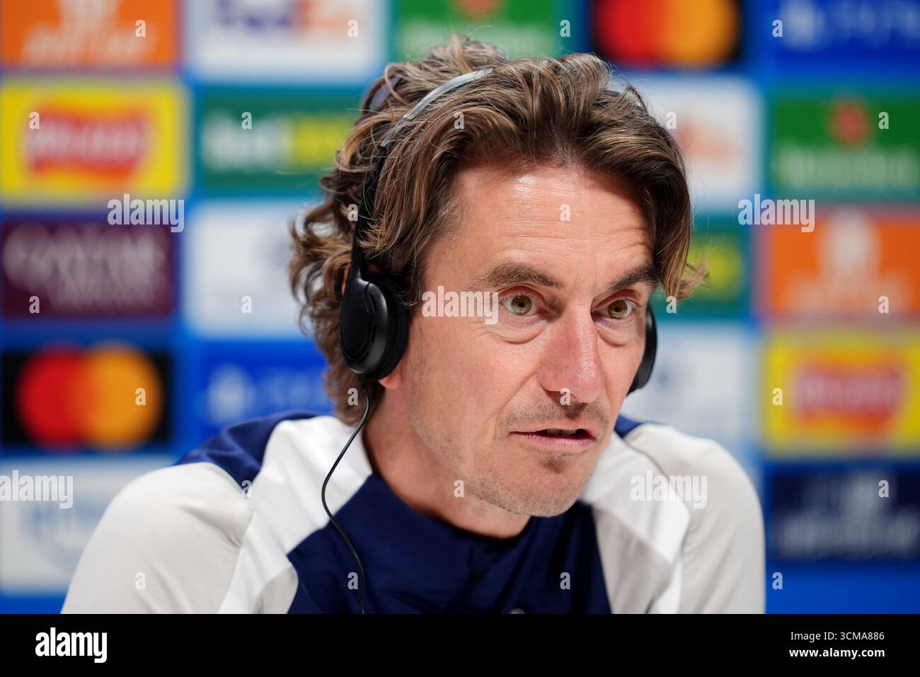 Tottenham Hotspur manager Thomas Frank during a press conference at the ...