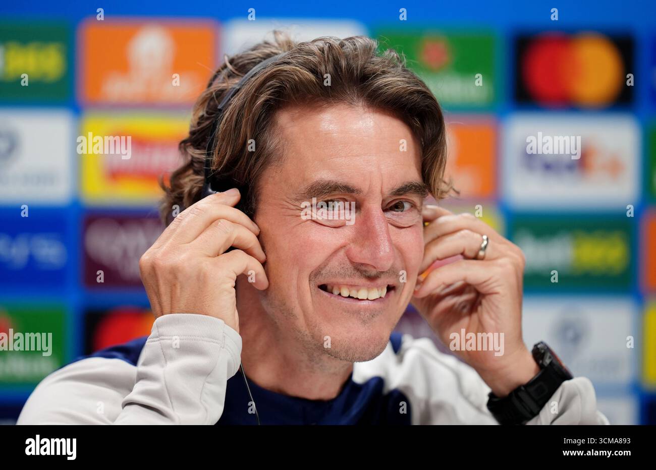 Tottenham Hotspur manager Thomas Frank during a press conference at the ...