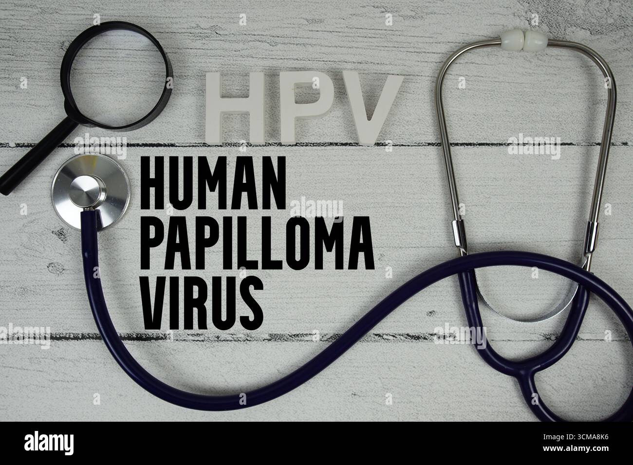 HPV Human papillomavirus text with Stethoscope on wooden background ...