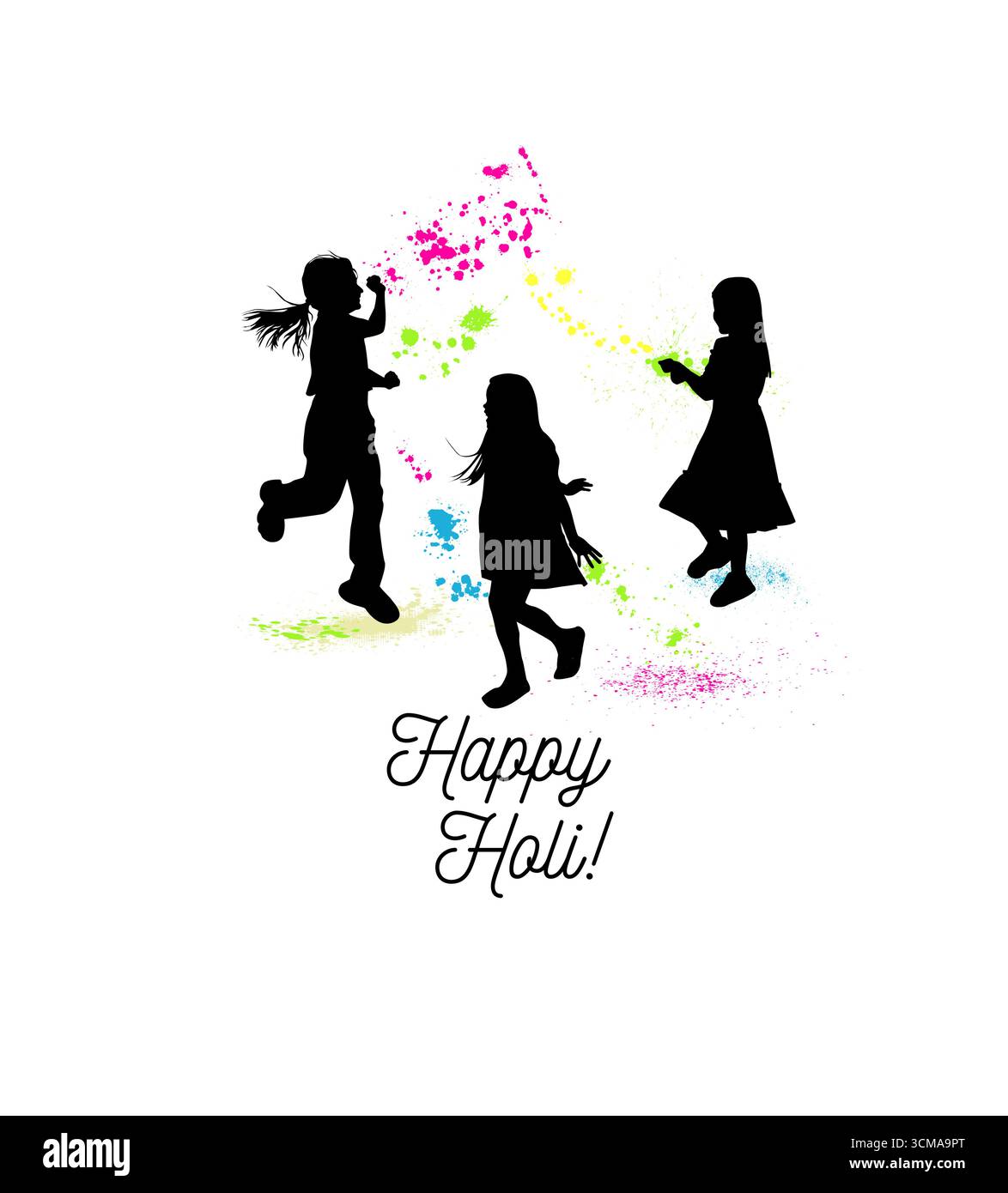 Holi india children Stock Vector Images - Alamy