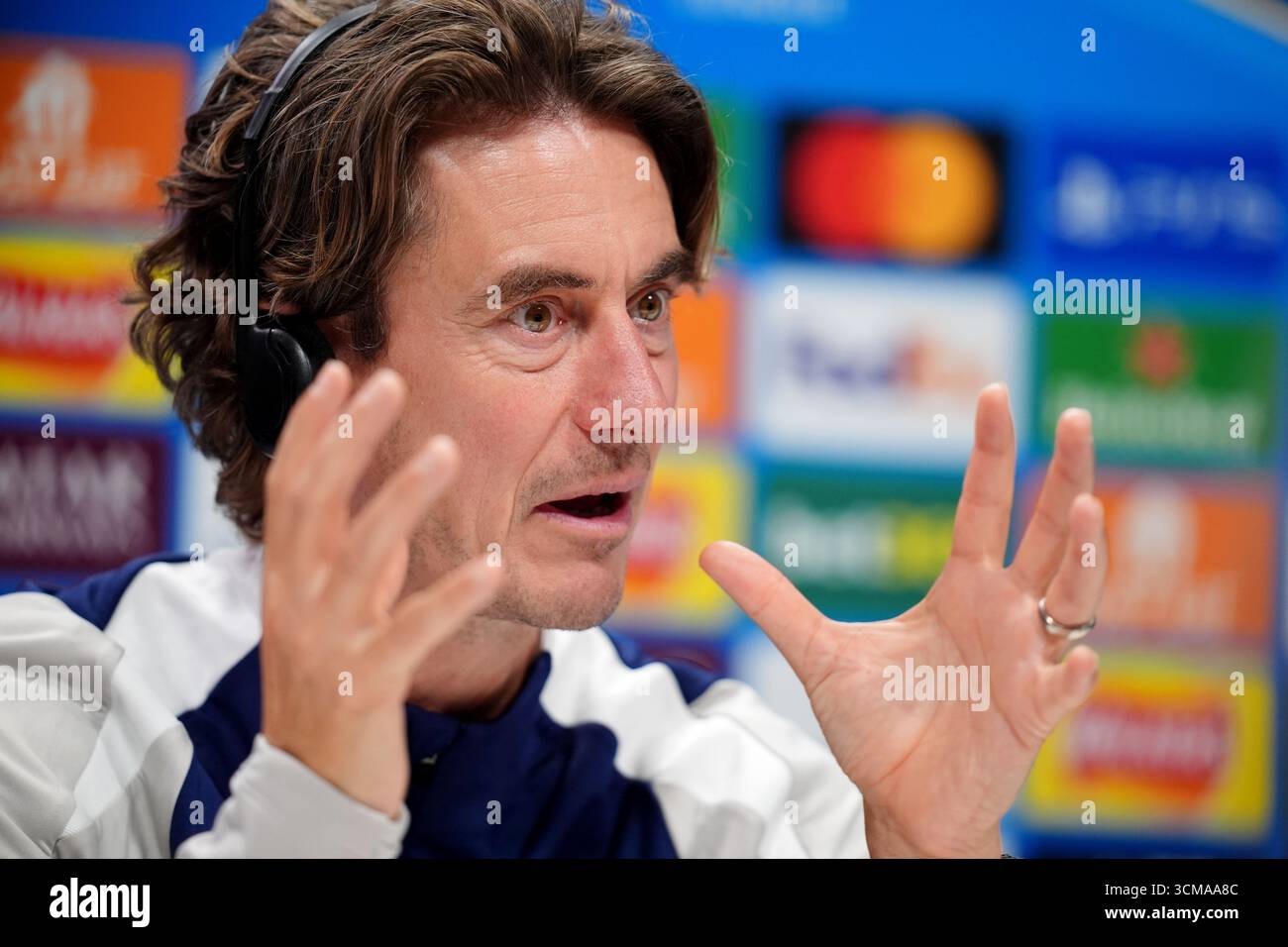 Tottenham Hotspur manager Thomas Frank during a press conference at the ...