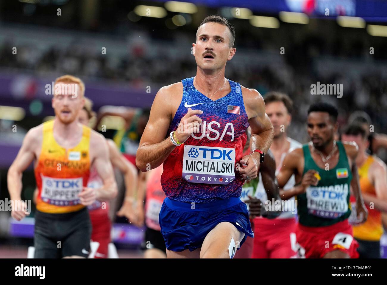 United States' Daniel Michalski competes in the men's 3,000 meters ...