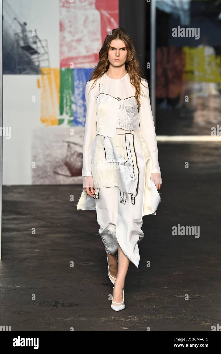 Model Anna Robinson is seen on the catwalk at the Jason Wu fashion show ...