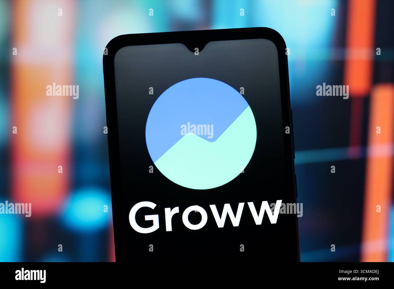 In this photo illustration, the Groww logo is seen displayed on a ...