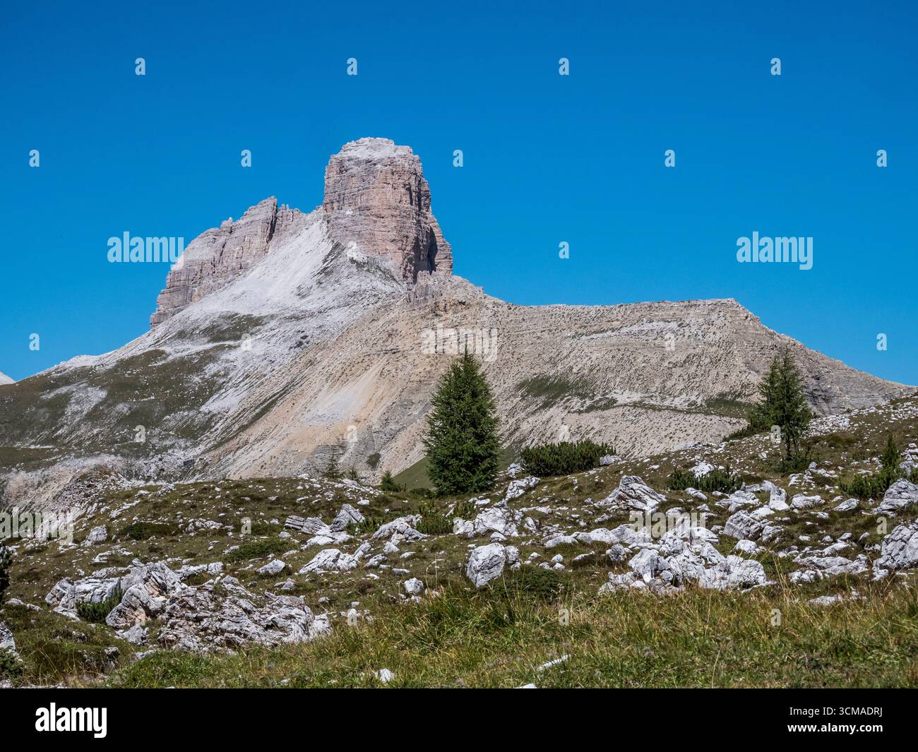 Pictorial image of Torre Scarperi pinnacle opposite the famous Tre Cime ...
