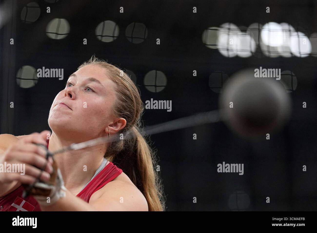 Denmark's Katrine Koch Jacobsen makes an attempt in the women's hammer ...
