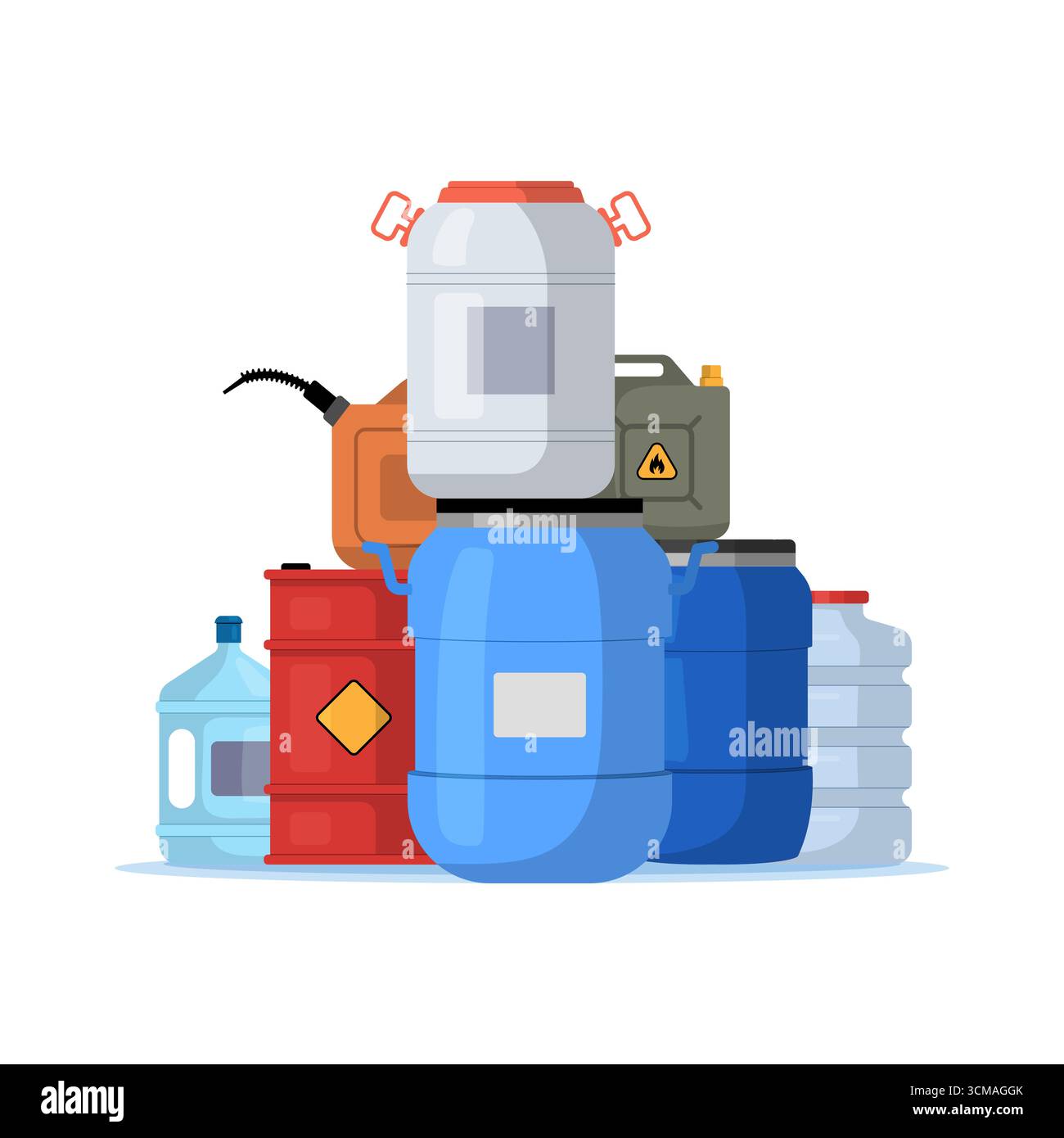 Tank. plastic and steel containers for liquids. vector background ...