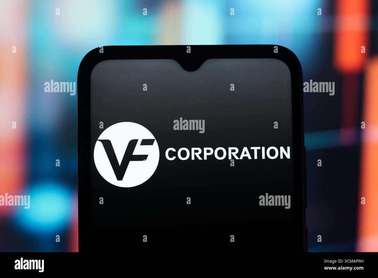 In this photo illustration, the VF Corporation logo is seen displayed ...