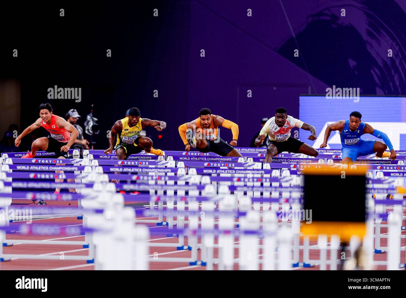 Shusei Nomoto of Japan and Orlando Bennett of Jamaica and Gregory ...