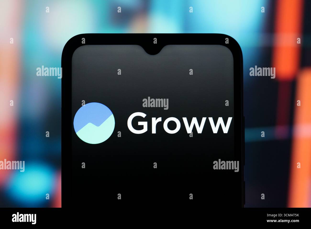 In this photo illustration, the Groww logo is seen displayed on a ...