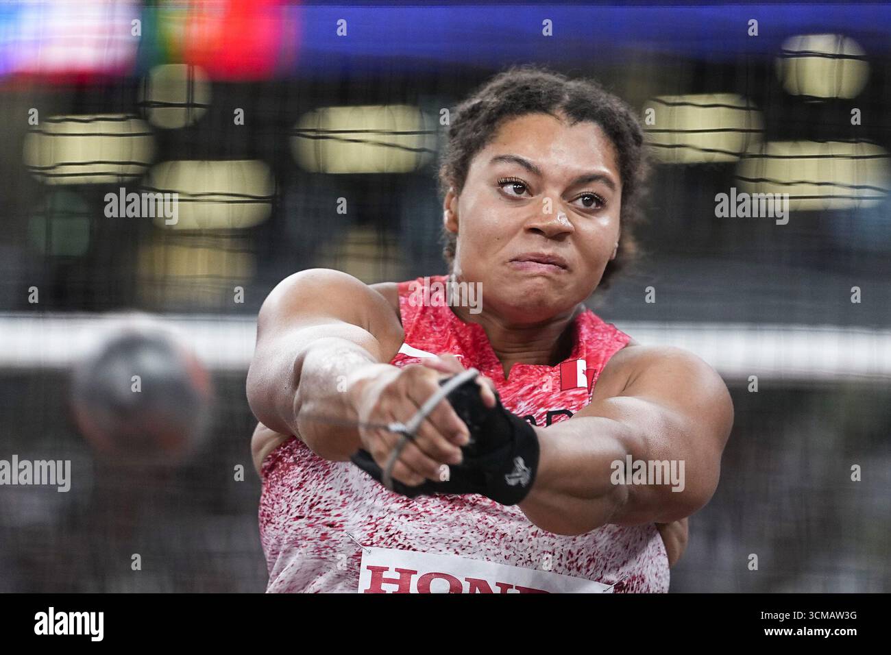 Camryn Rogers of Canada competes in the women's hammer throw final at ...