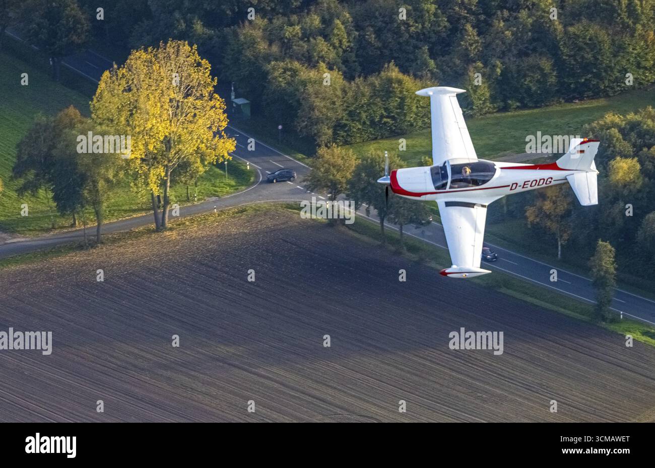 Aerial photograph, aircraft in the air, aircraft D-EODG, Aircraft D ...
