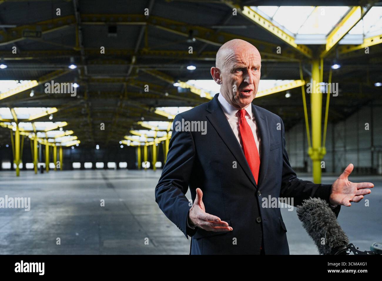 Defence Secretary John Healey during a visit to Tekever's new military ...