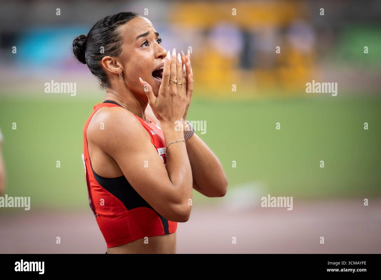 Ditaji Kambundji (SUI) gewinnt Gold ?ber 100m H?rden, Platz 2 geht an Grace Stark (USA), Bronze ...