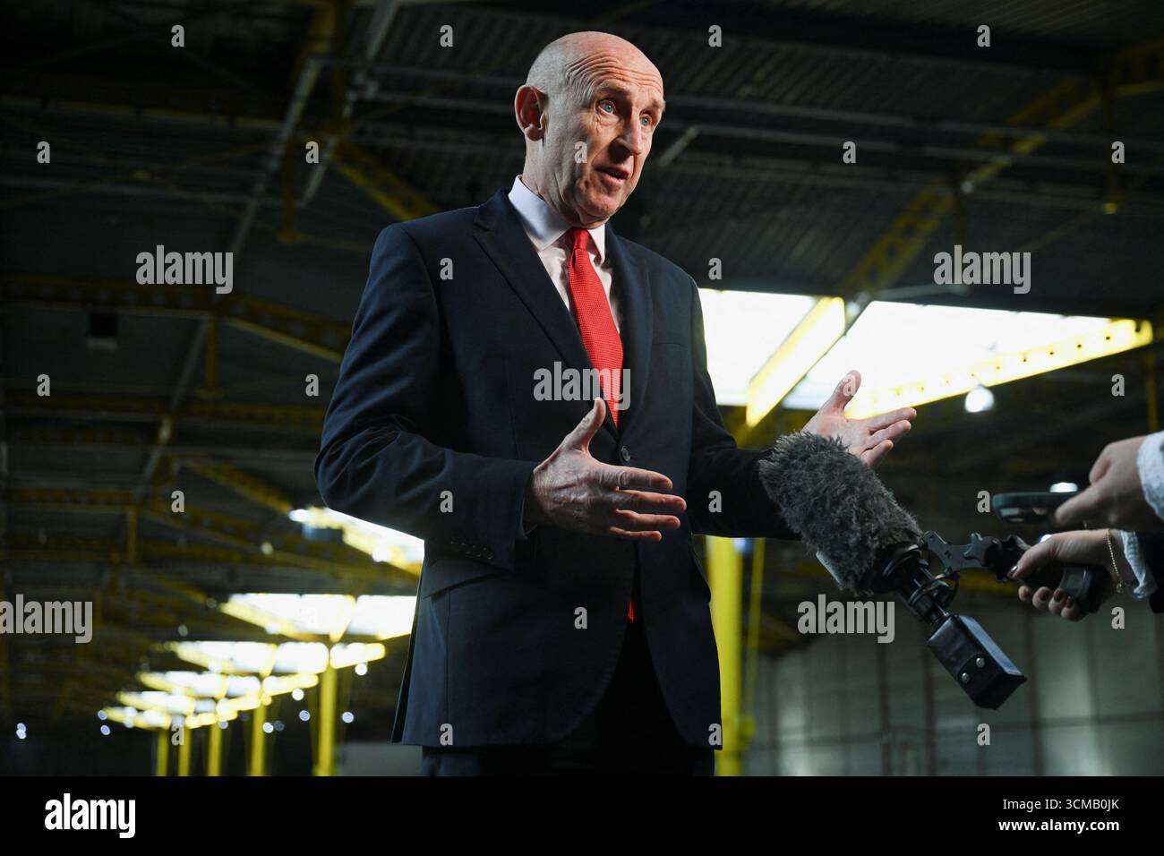Defence Secretary John Healey during a visit to Tekever's new military ...