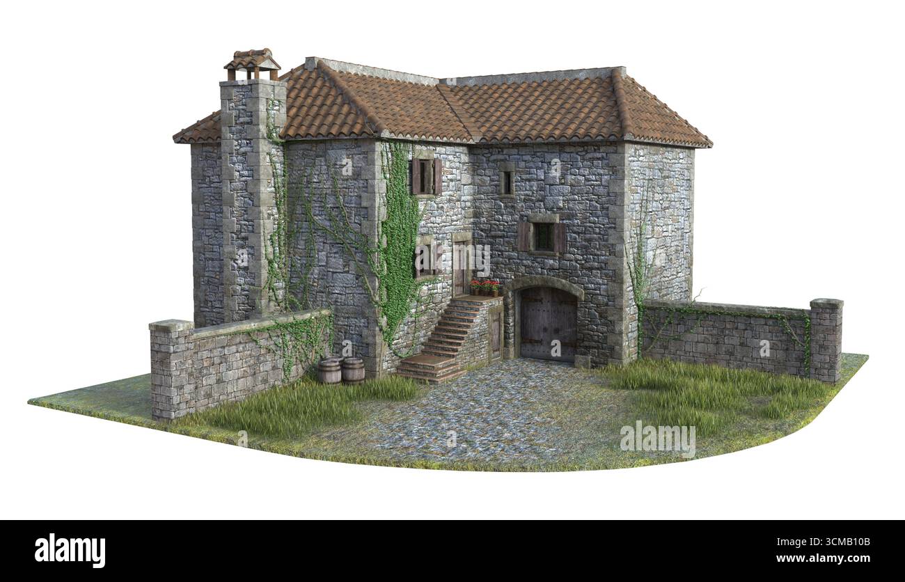Charming wooden stone cottage Cut Out Stock Images & Pictures - Alamy