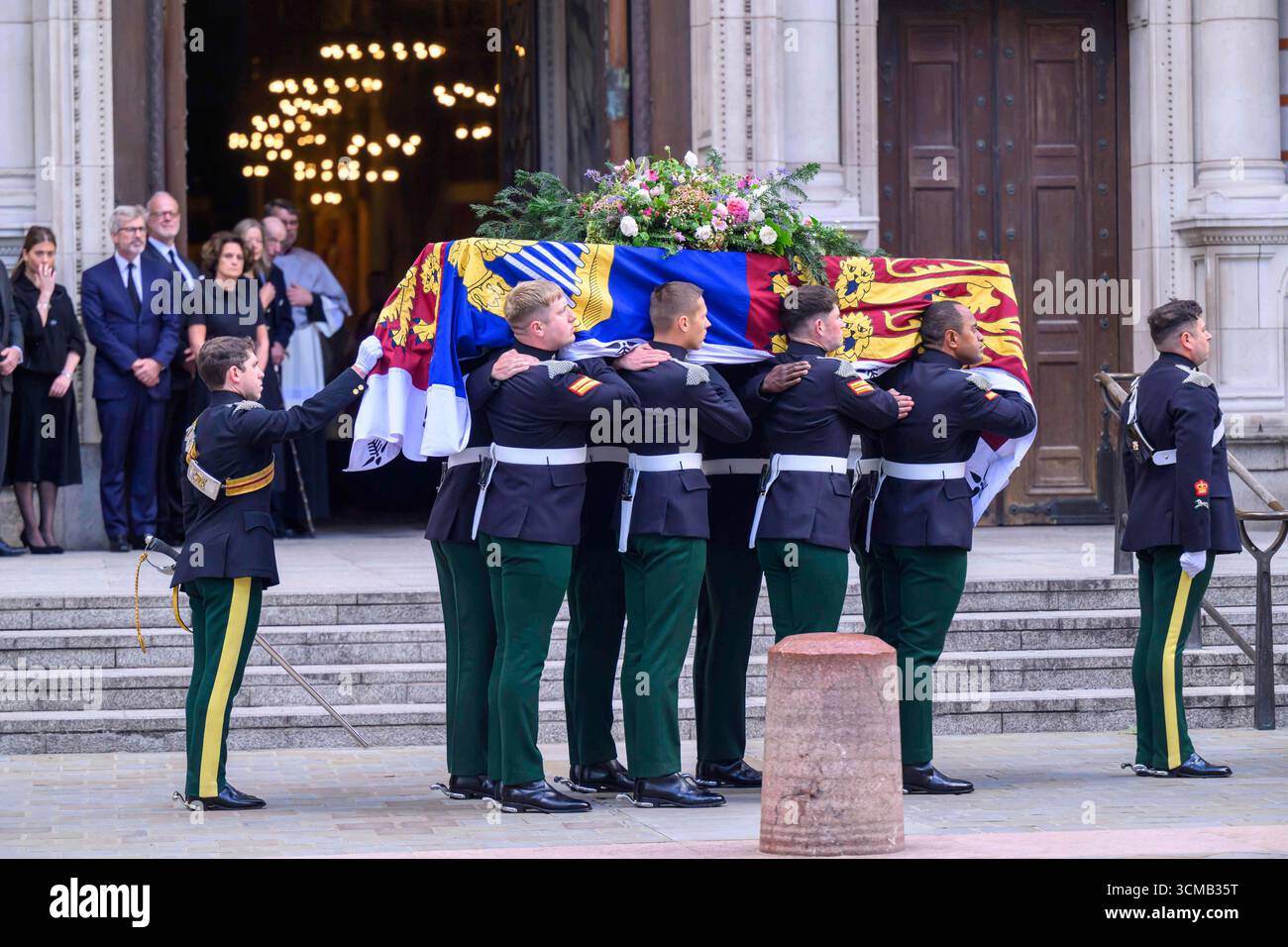The coffin of the Duchess of Kent arrives at Westminster Cathedral in ...