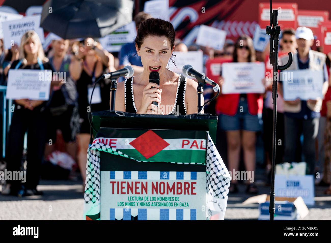 Actress Violeta Orgaz during the reading of the names of the Palestinian children killed by ...