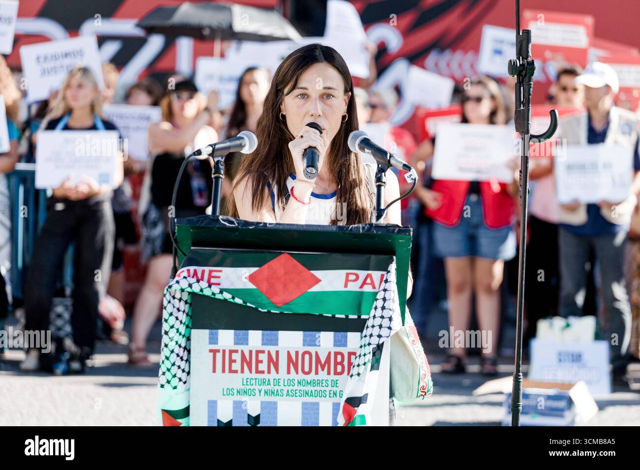 The actress Bárbara Lennie during the reading of the names of the ...