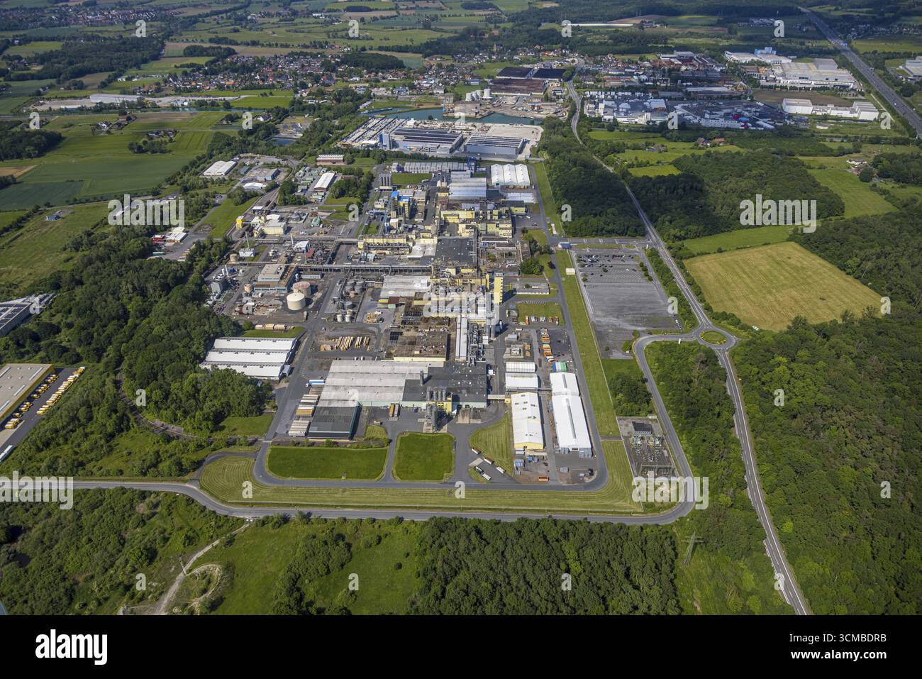 Aerial view, industrial estate Trianelstrasse and K'Park-Strasse with ...