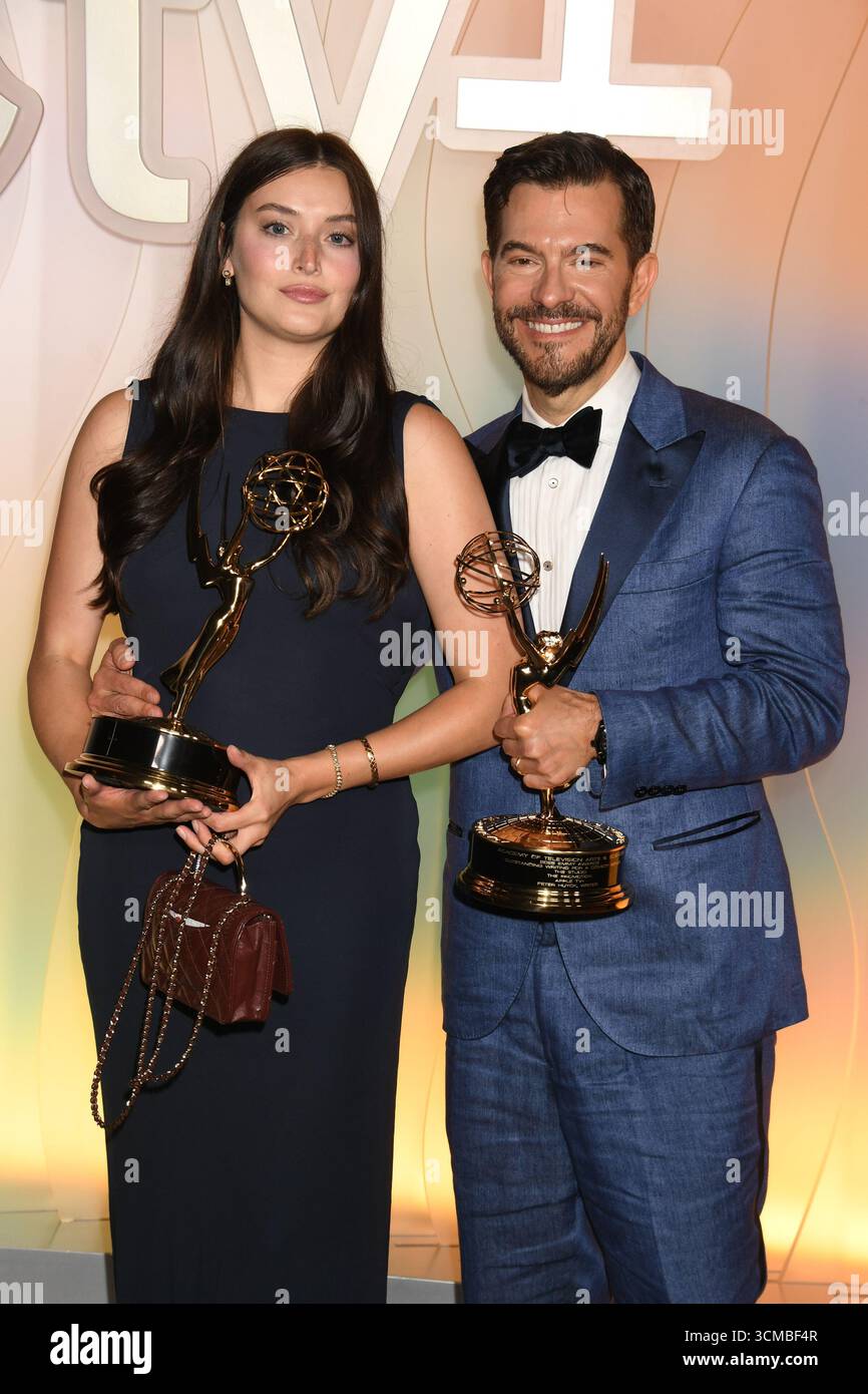West Hollywood, Ca. 14th Sep, 2025. Jessica Clements and Peter Huyck at ...