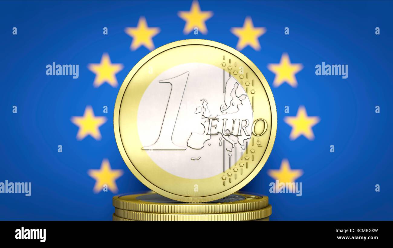 Der Euro und die EU Symbolbild zum Thema Europäische Union, Euro ...