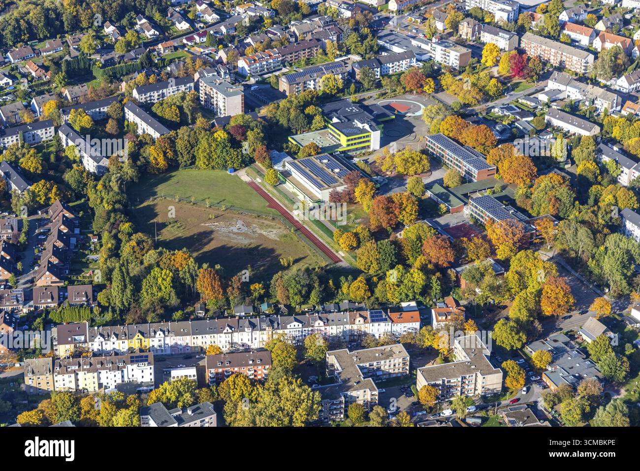 Aerial photo, Erich Kaestner Realschule, Erich-Fried-Schule, Brauck ...