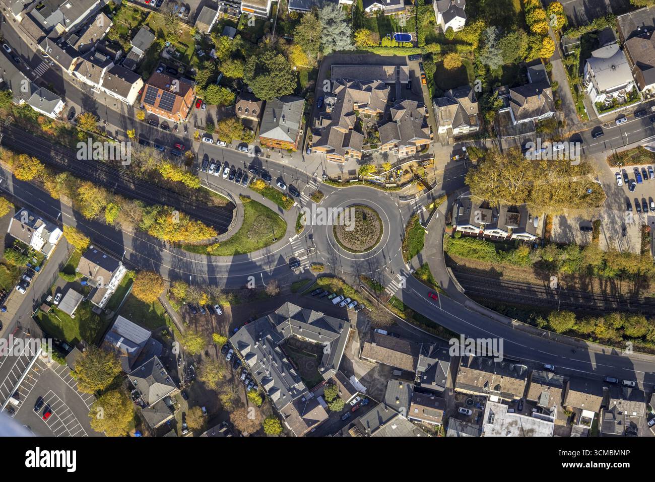 Aerial view, roundabout Kaiserstrasse and Friedrichstrasse, Wetter ...