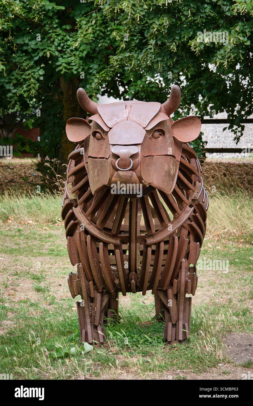 The 2016 sculpture the Skinned Bull by Steven Portchmouth in the ...