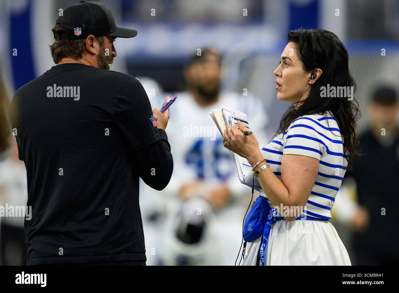 Indianapolis Colts owner Carlie Irsay-Gordon takes notes on the ...