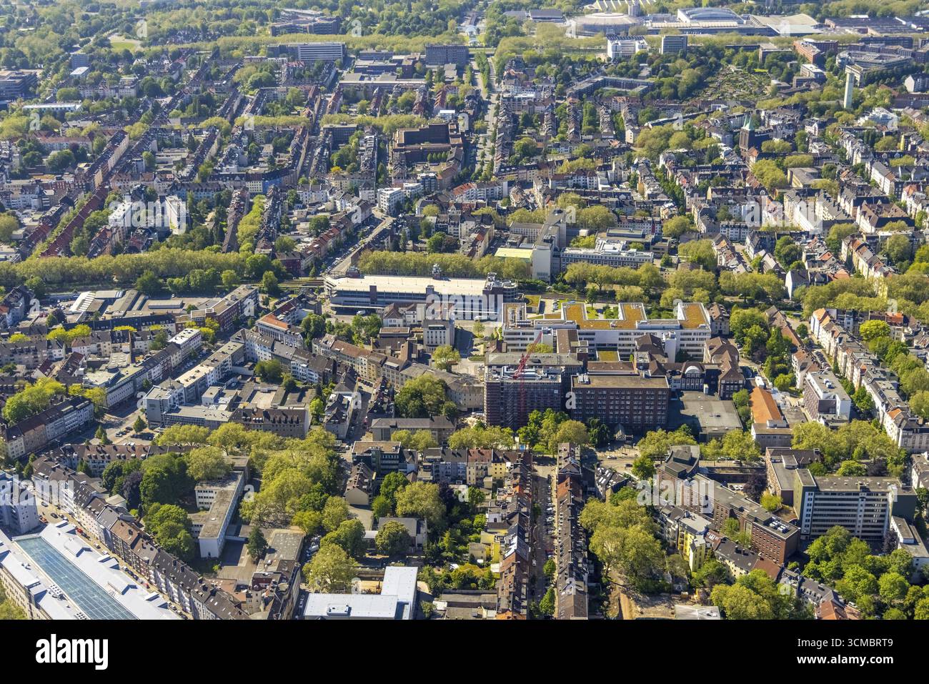 Aerial view, Klinikum Dortmund with multi-storey car park ...
