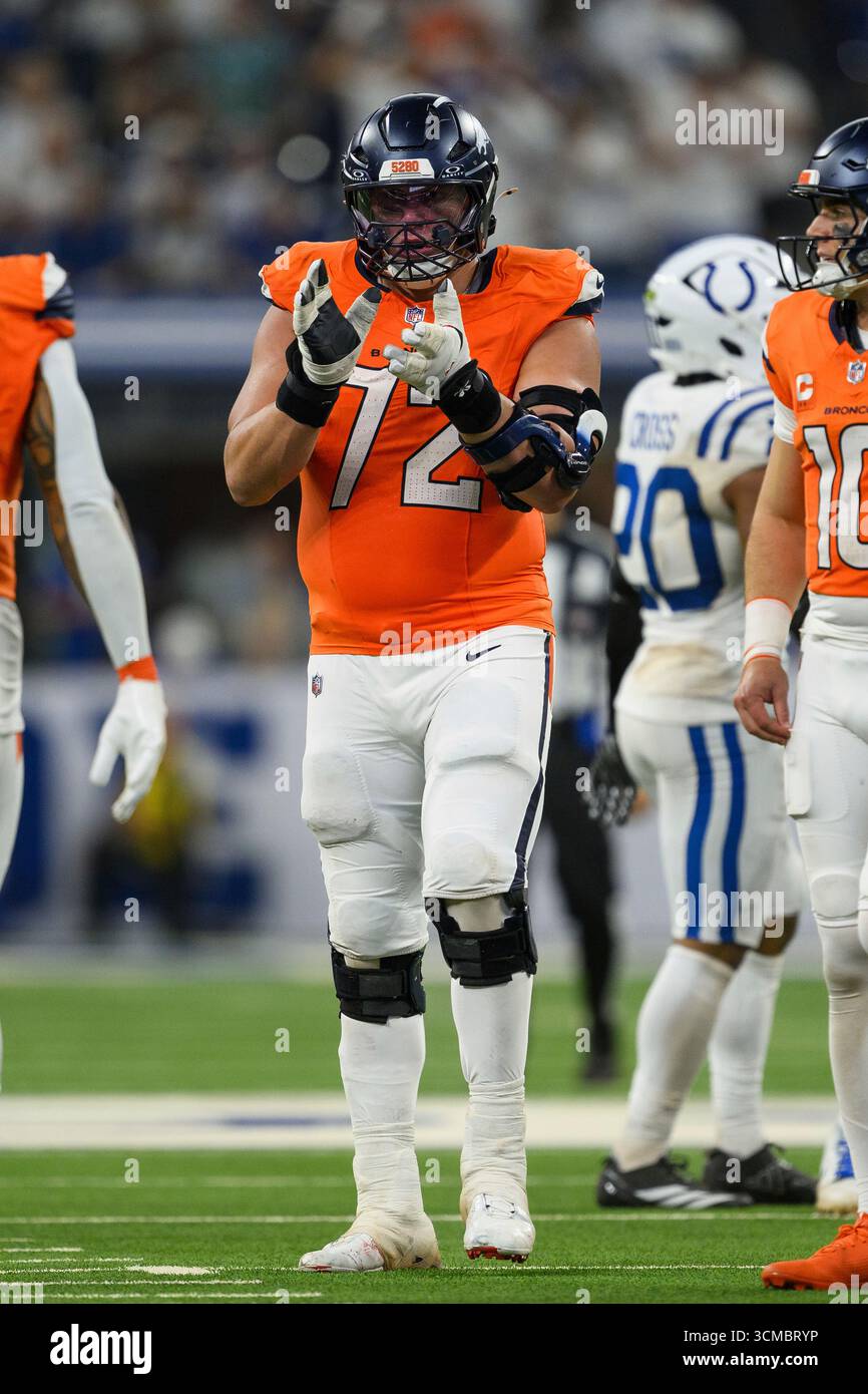 Denver Broncos tackle Garett Bolles (72) celebrates on the field during ...