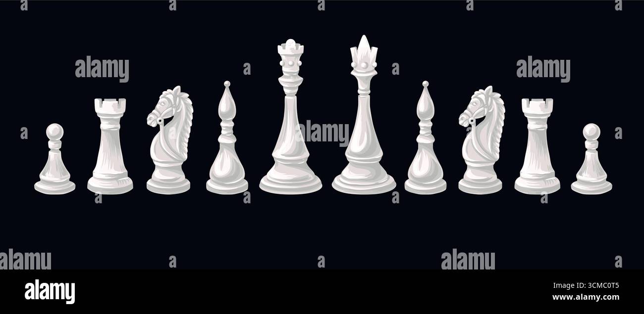 Chess Pieces Vector Pattern Featuring Classic Black and White King ...