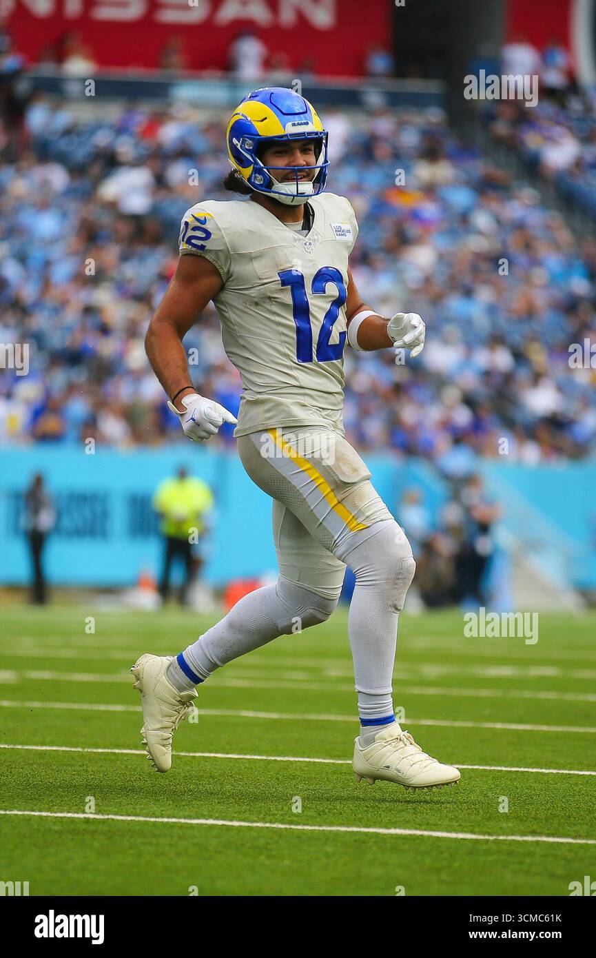 Los Angeles Rams wide receiver Puka Nacua (12) runs a route during the ...