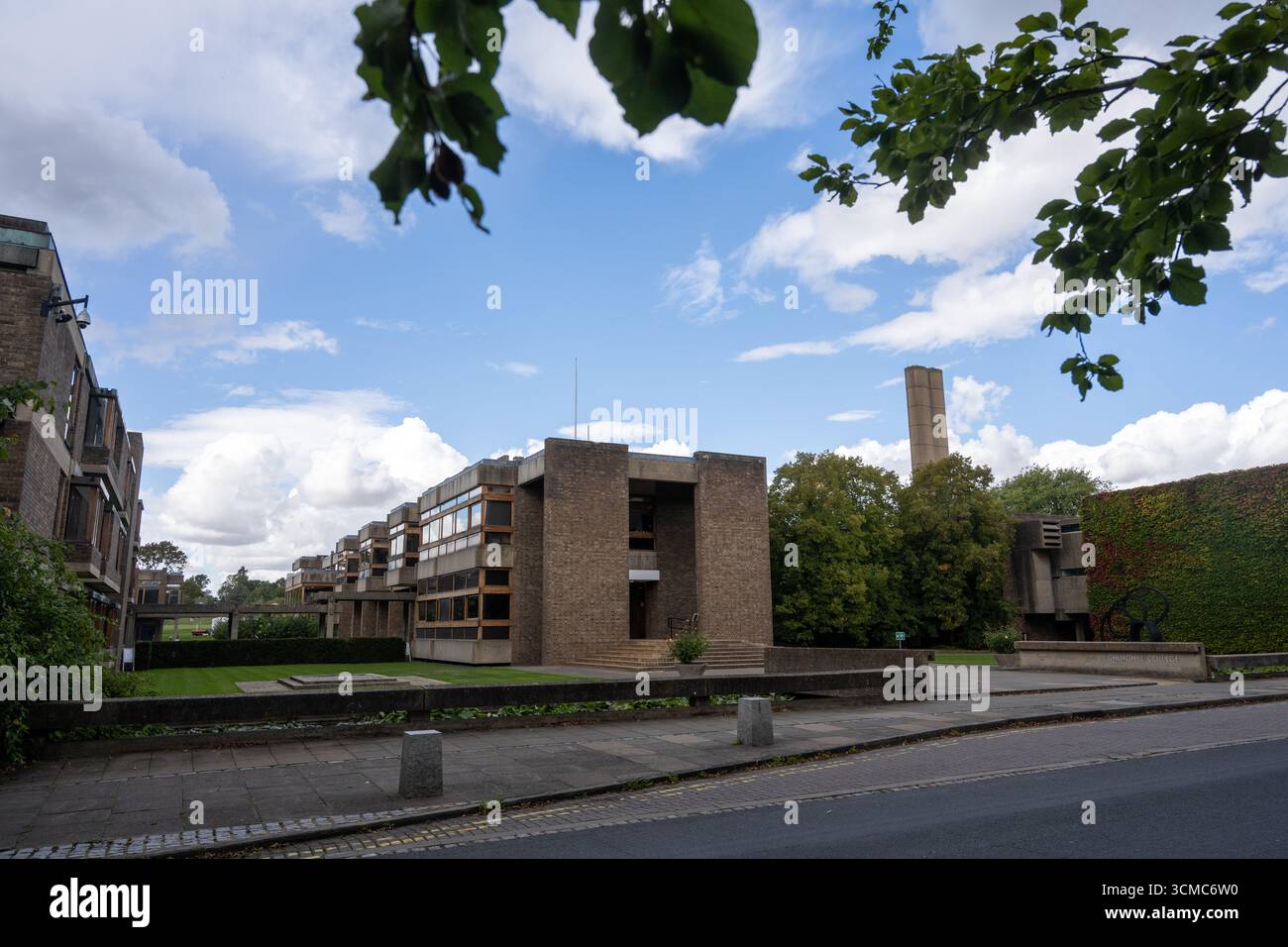 Churchill College, Cambridge, striking modernist red-brick architecture ...