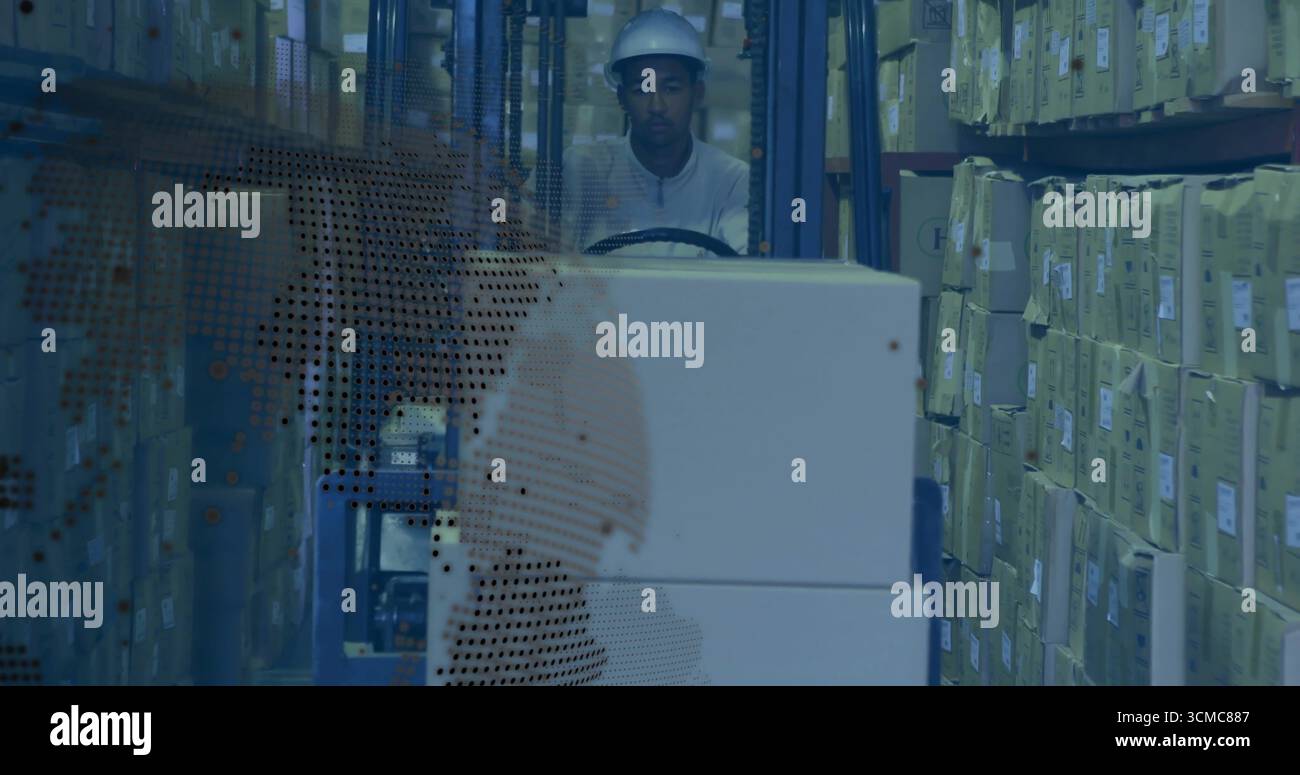 Navigating warehouse aisle forklift hi-res stock photography and images ...