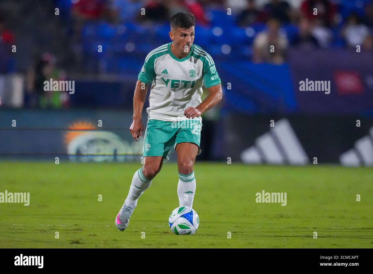 Austin FC's Diego Rubio controls the ball against FC Dallas during the ...