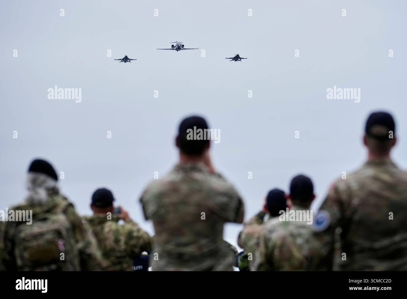 Danish air force fighter jets participate in a military exercise with ...