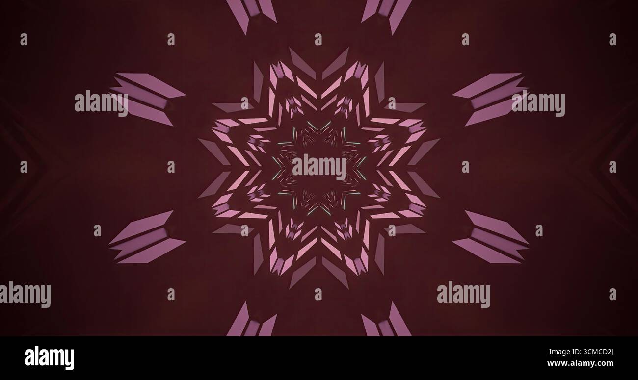 A vibrant geometric pattern forms a star shape with sharp edges and ...