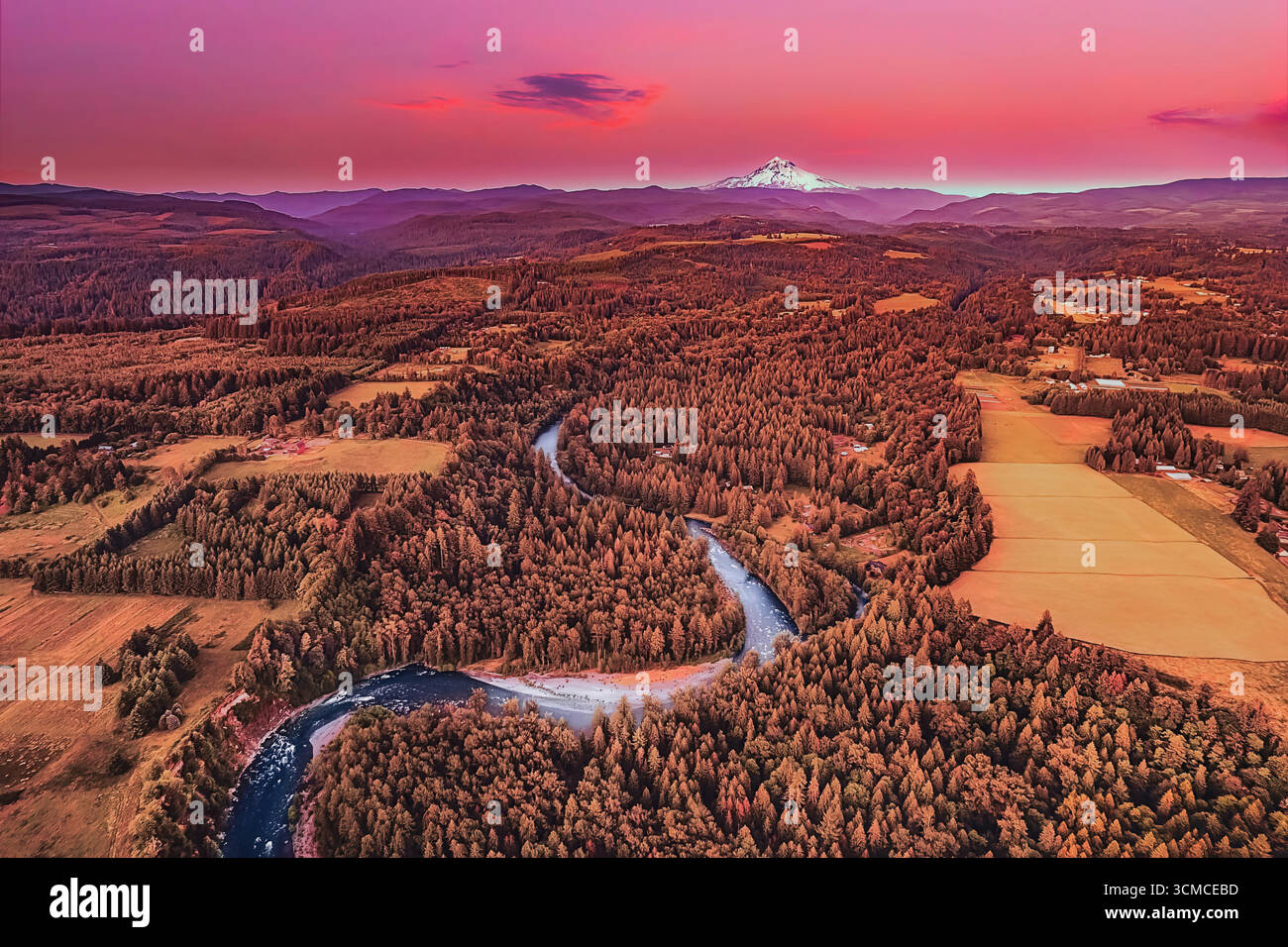 Scenic view hills valley Stock Vector Images - Alamy