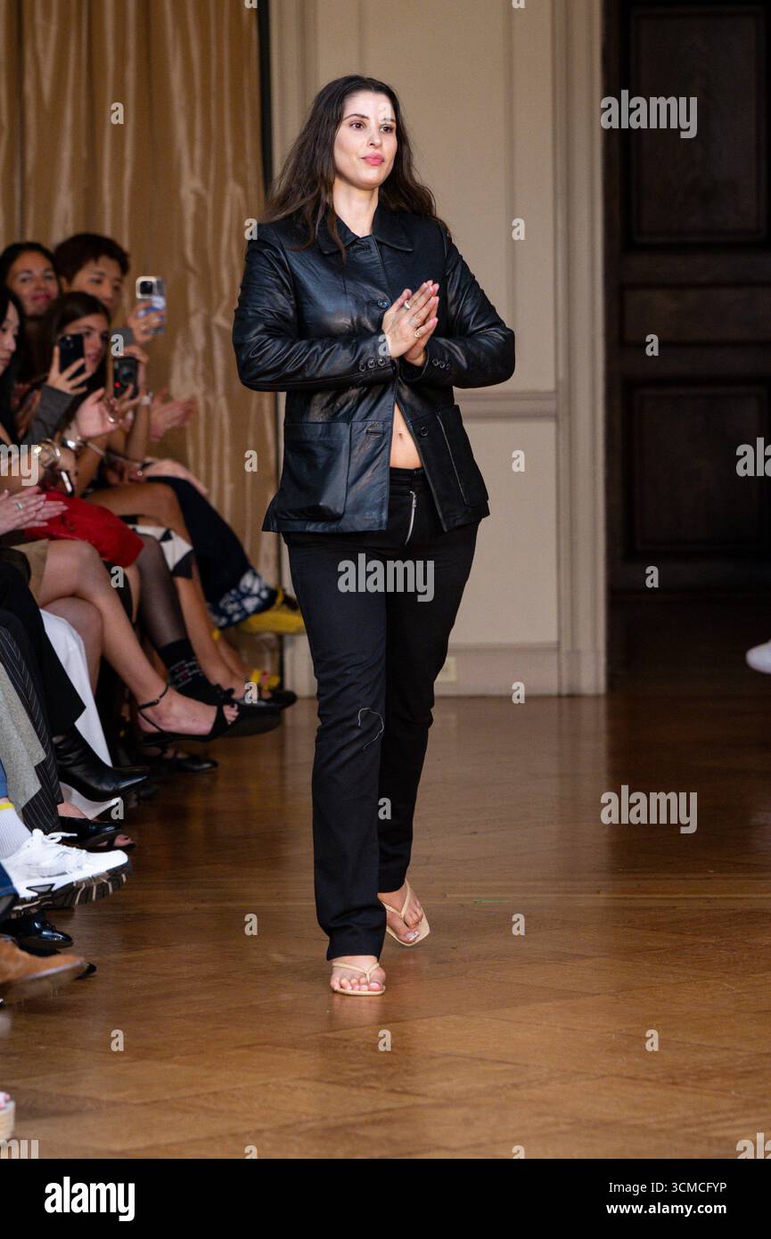 Designer Kari Vettese is seen on the catwalk at the Vettesse fashion ...