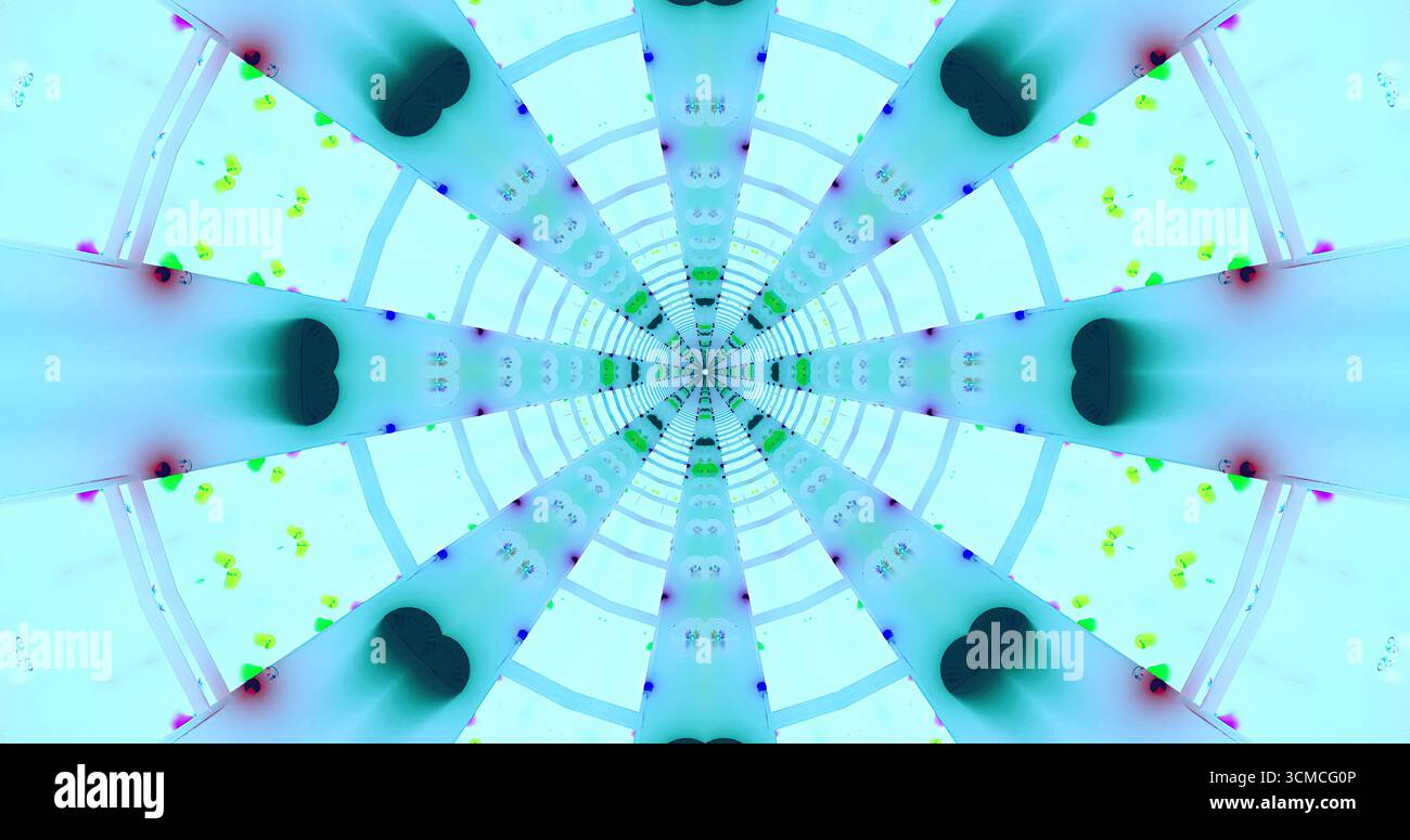 A mesmerizing tunnel filled with vibrant colors and abstract patterns ...