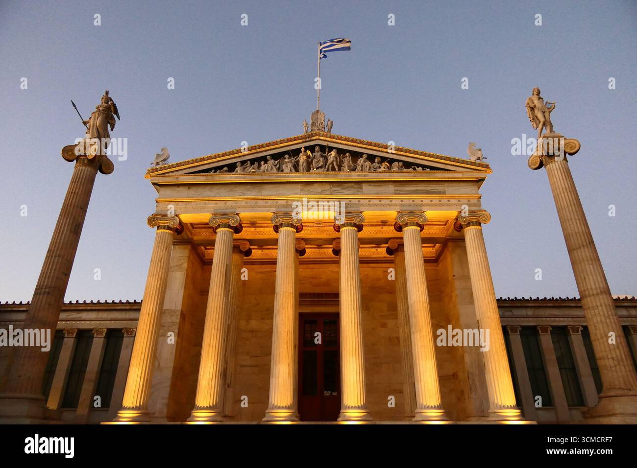 The marble building of the Athens Academy of Sciences in neoclassical ...