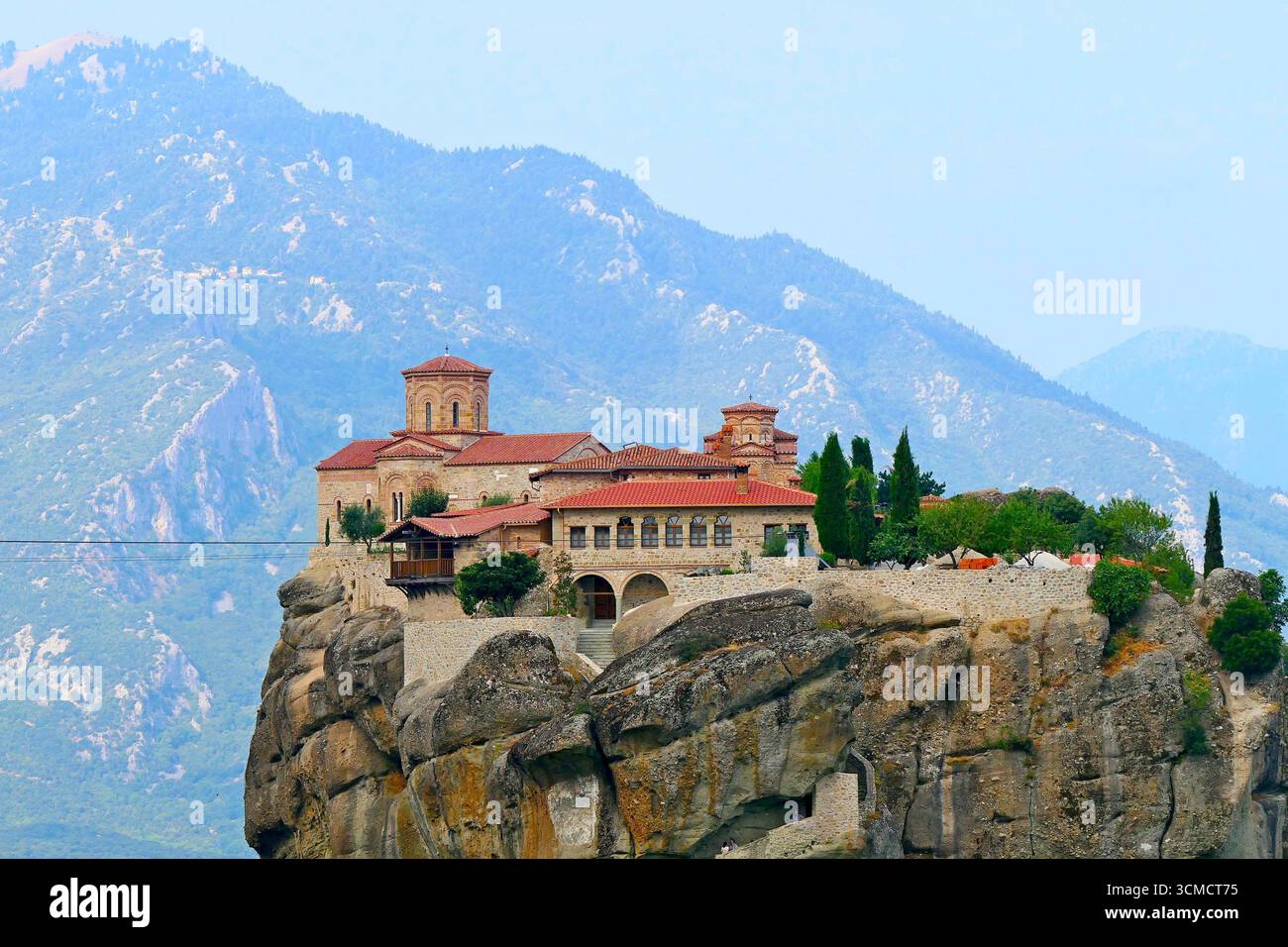 Close-up of the male Orthodox monastery of the Holy Trinity on top of ...
