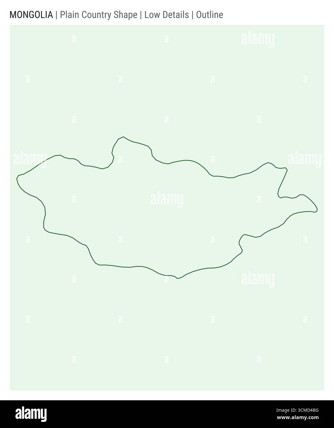 Mongolia plain country map. Low details. Outline style. Shape of ...