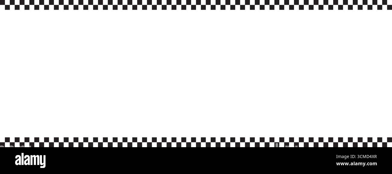 Top and bottom borders with race flag or chess board print. Rally or ...