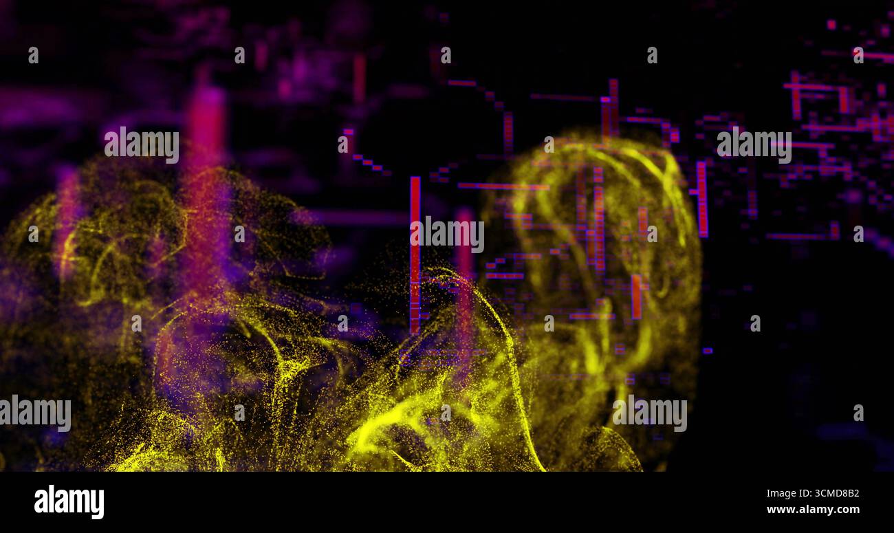 Digital animation yellow lines forming hi-res stock photography and ...