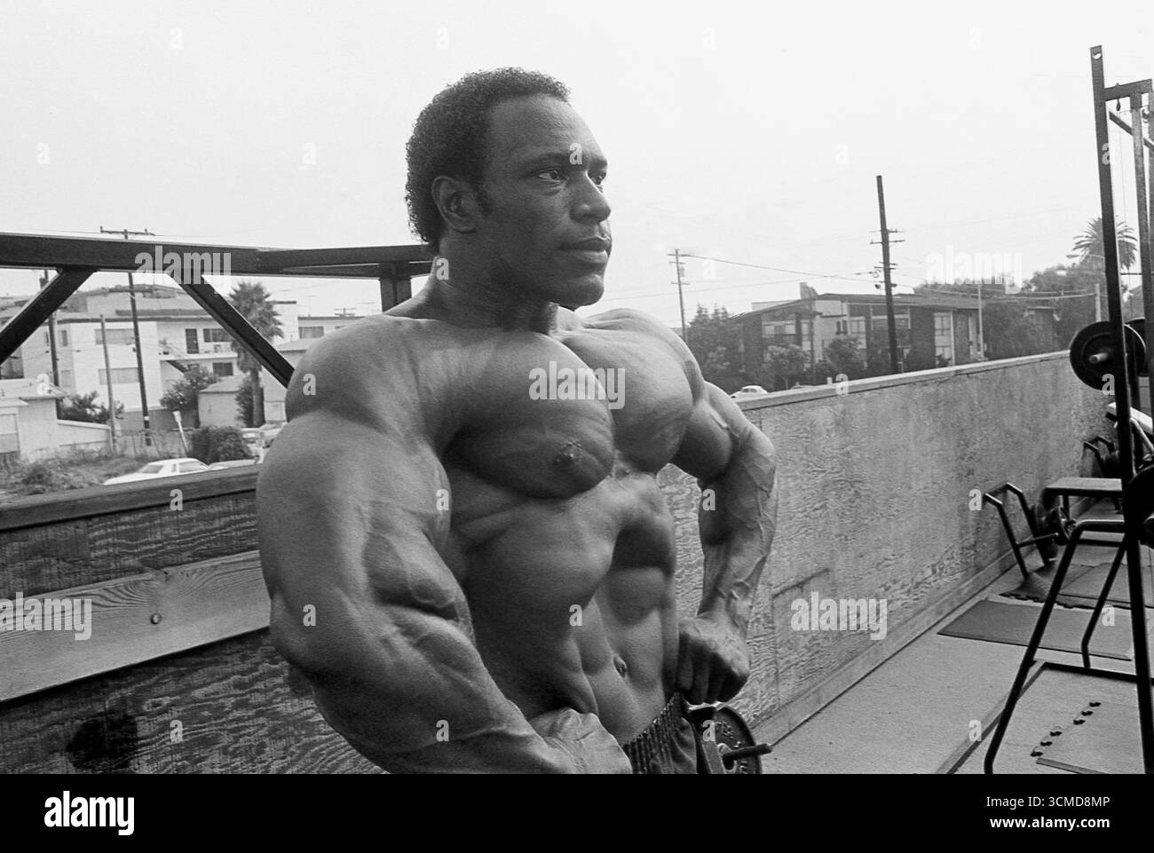 Professional bodybuilder Lee Haney training in Los Angeles, CA, USA ...